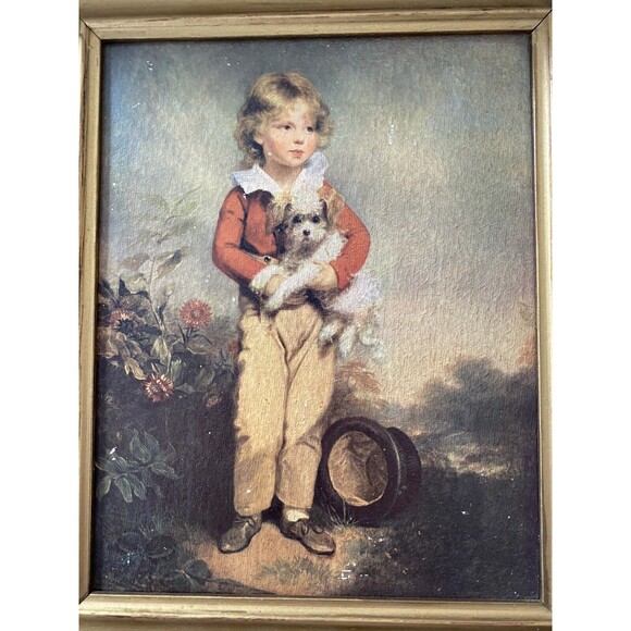Wall Decor | Vintage Chums Boy With Blonde Curls And His Puppy By Jane ...